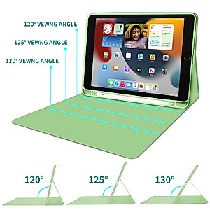 kenke Keyboard Case for iPad 9.7 inch 2018 (6th Gen) / iPad 2017 (5th Gen) / iPad Air 2/1, Lightweight Smart Cover with Pencil Holder, Magnetically Detachable Wireless Keyboard, Green