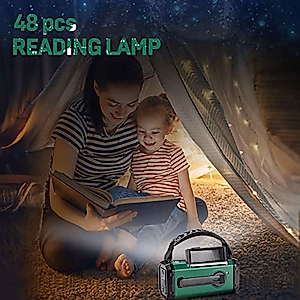 Emergency Hand Crank Weather Radio with 10000mAh Battery Backup, AM FM NOAA Weather Radio, Type-C Charge,Solar Charging,SOS, 3 Modes LED Torch，Reading Lamp, Compass for Outdoor Survival