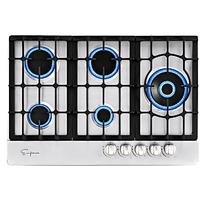 Empava 30" Built Cooktop in Stainless Steel with 5 Gas Stove Including A 18000 BTU Power Burner, 30IN, Silver