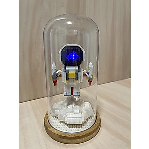 Uvini Building Blocks Astronaut Model with Light STEM Building Toy Micro Blocks for Adults or Teens Gifts Spaceman Mini Blocks Set DIY Bricks Toys 708PCS (Dust-Proof Dome Included) (00864)