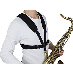 adorence Saxophone Harness Strap, Padded Saxophone Shoulder Strap/Sax Chest Strap - Baritone, Tenor, Alto and Bari Sax Strap for Regular Beginner, Medium