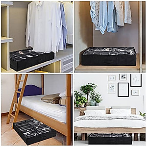 6 Pieces Under Bed Shoe Storage Organizer Underbed Shoe Organizer Foldable Fabric Shoes Container Box with Clear Cover See Through Window Zipper and 2 Handles for Kid Adult, Each Fits 12 Pairs of Shoe