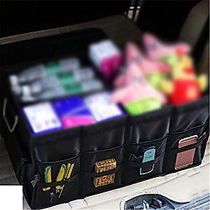 Large Capacity Car Storage Box Oxford Cloth Trunk Storage Bag in Automobile Foldable Box Waterproof Cleaning Package Car Interior (Style G)