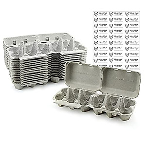 Cornucopia Half Dozen Egg Cartons (30-Pack); Split Apart Style for 6 Egg or 12 Egg Use; Holds 180 Eggs Total