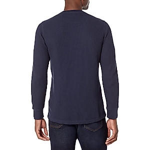 Amazon Essentials Men's Regular-Fit Long-Sleeve Waffle Shirt, Navy, Large