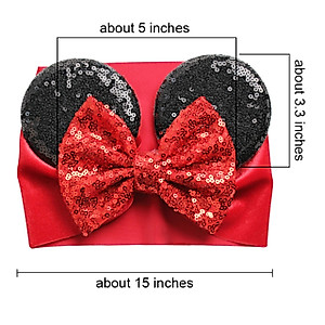 J&J Boutiques Mouse Ears Headband/Headwrap - Toddler, Baby, Kids - Party supplies - Red
