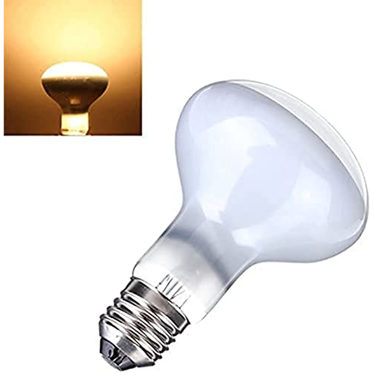 Qixivcom 2-Packs 50W Reptile Heat Lamp Basking Bulb E26/E27 110V UVA Basking Spot Daylight Heat Lamp Glass Heating Lamp Reptile Heater for Bearded Dargon Turtle Aquarium Aquatic Lizard Chicken Coop