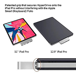 HyperDrive USB C Hub Adapter for iPad Pro 2020 2019 2018 11”/ 12.9", USBC Smartphone/Tablet, 4-in-1 USB-C Hub Dongle with 4K HDMI, C-USB PD Charging, USB 3.0, 3.5mm Headphone Audio Jack -Gray