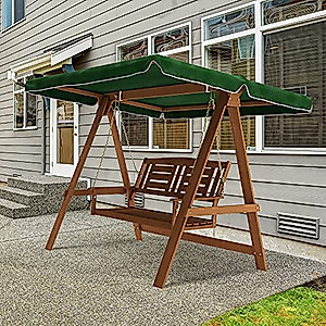 Furinno Tioman Hardwood Patio / Garden / Outdoor Porch Swing, Swing D, Natural