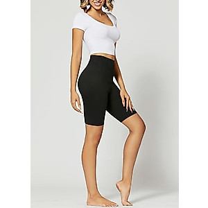 Conceited Biker Shorts Women - Soft - High Waist Tummy Control - Essential - Regular and Plus Size - Black - Small - Medium