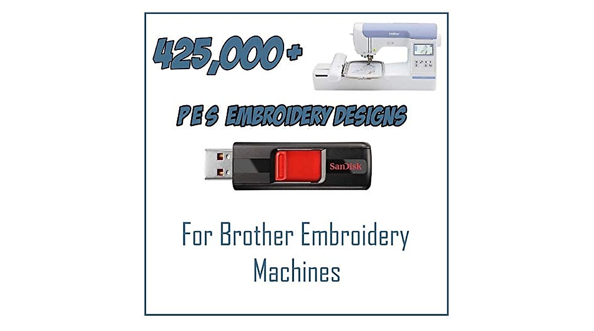 425,000 Embroidery Machine Patterns Collection - PES Format USB