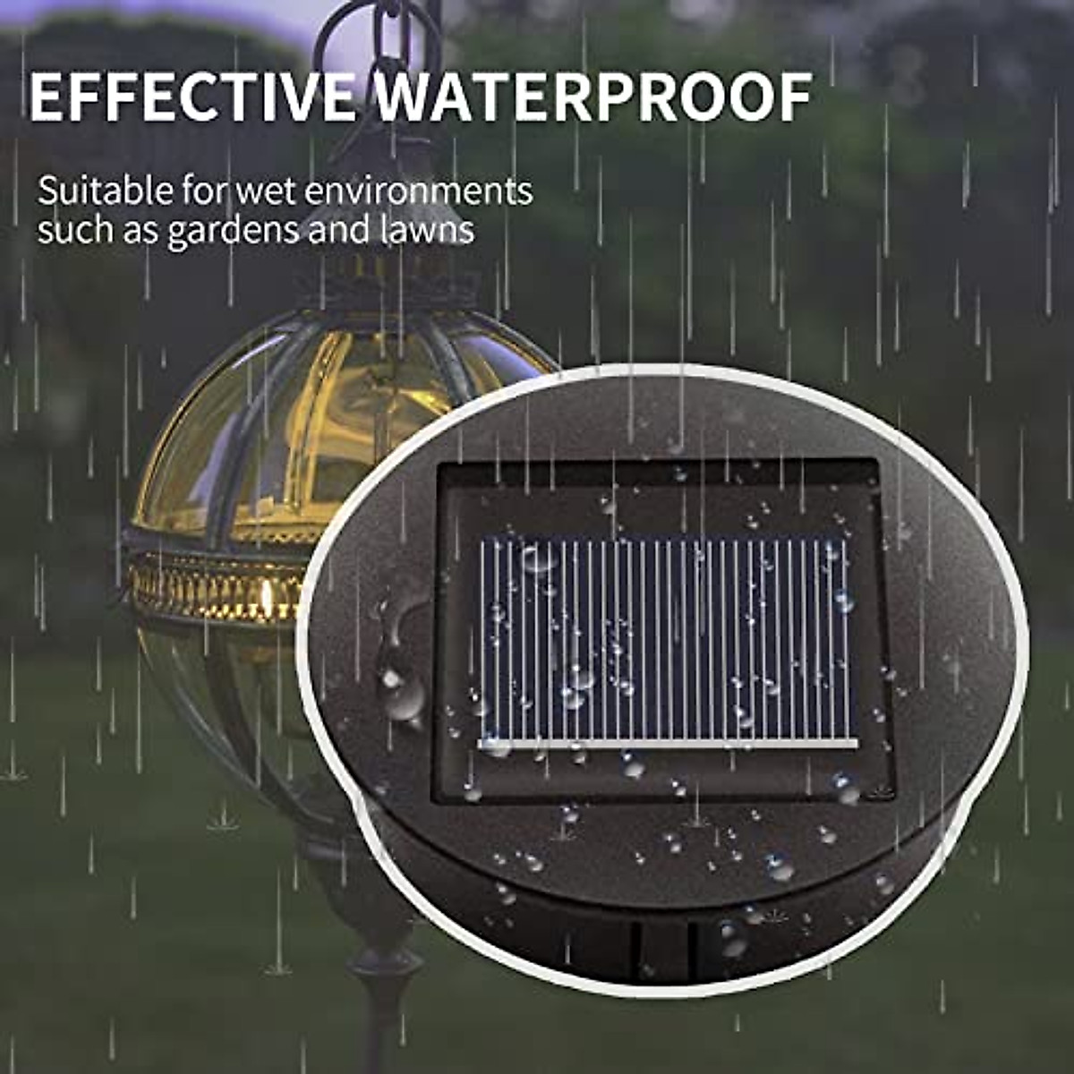 Oagsln 2Packs Replacement Solar Light Parts, Waterproof Solar Light Tops, Decorative LED Solar Panel Lantern Lights for Outdoor Hanging Lanterns Garden Patio Lighting, Warm Light (2.9 inch)
