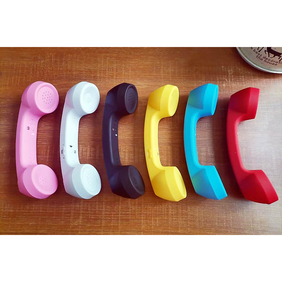 ENJOY-UNIQUE Wireless Retro Telephone Handset and Wire Radiation-Proof Handset Receivers Headphones for a Mobile Phone with Comfortable Call (Pink)