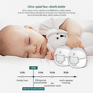 GULANNE Breast Pump Hands Free, Electric Breast Pump with 2 Modes & 9 Levels,Leak-Proof Design & Low Noise, Painless Breastfeeding Wearable Breast Pump Flange Inserts 27mm, Extra Free with 24mm