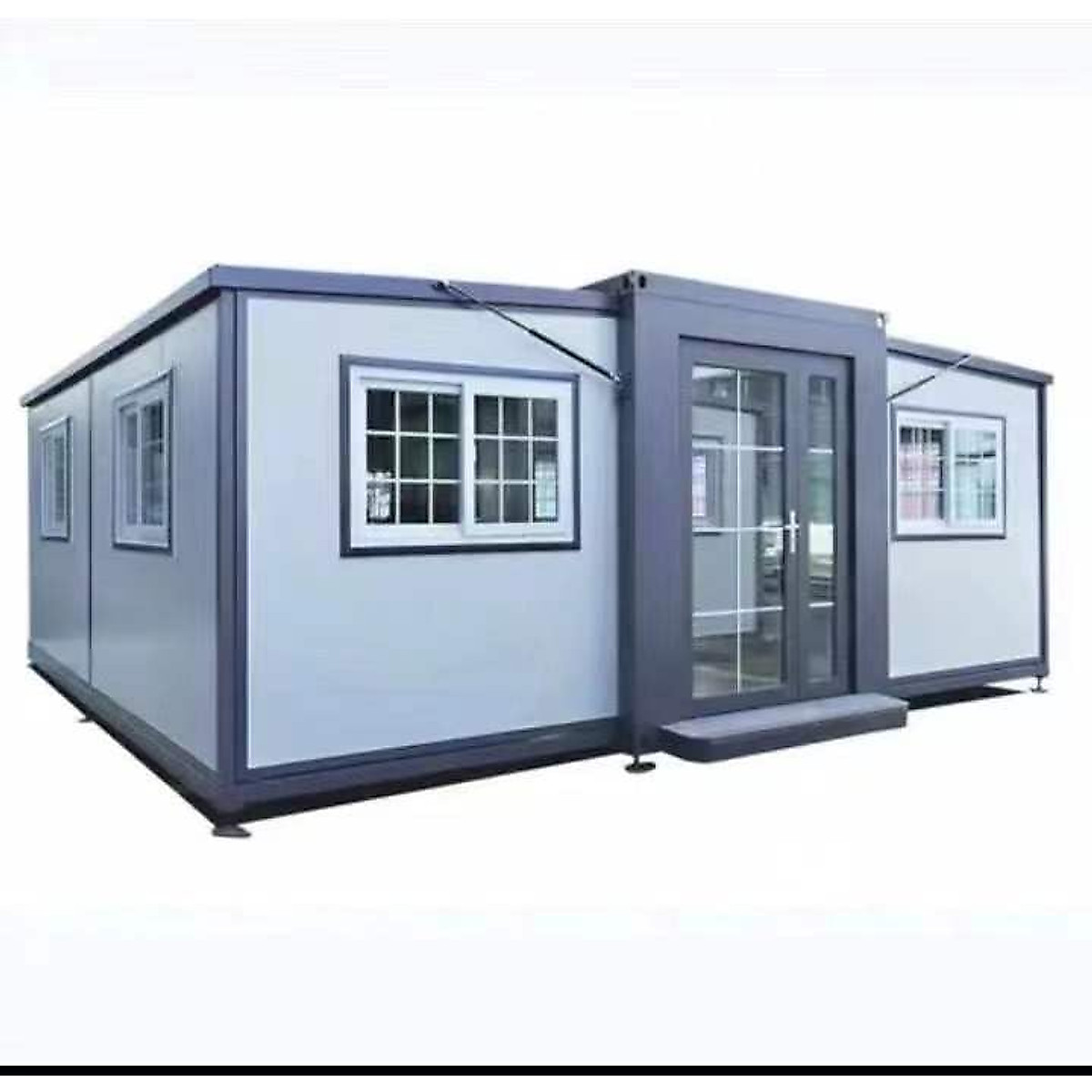 20FT*40FT Mobile Prefab Expendable Plastic Shed Tiny House, Outdoor Shed Tiny House,Modren Lockable Door and Vindeows, Villa, Office, Warehouse,(with Restroom and Kitchen)