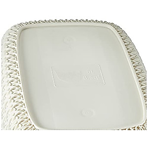 Curver Basket Knit Rectangular 8L in White, 30 x 22.5 x 17 cm
