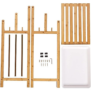 WANLISELL Freestanding Towel Rack Bathroom Bamboo Towel Holder 3 Tier Stainless Steel Stand Organizer for Bathroom, Kitchen, Pool Towel Drying Racks for Outdoor