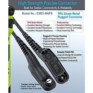 commountain Speaker Mic Compatible with Motorola Radios APX 6000, APX 7000, APX 8000, APX 4000, XPR 7350e, XPR 7550, XPR 7550e, XPR 7580e, APX6000, XPR7550e, APX XPR Shoulder Microphone-5 Pack