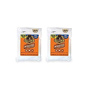 Gorilla Hot Glue Sticks, Mini Size, 4 in Long x .27 in Diameter, Clear Adhesive, All Temperature, Long Term Hold, 75 Count, Clear, (Pack of 2)