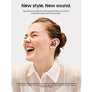 SAMSUNG Galaxy Buds Live True Wireless Bluetooth Earbuds w/ Active Noise Cancelling, Charging Case, AKG Tuned 12mm Speaker, Long Battery Life, US Version, Mystic Red