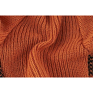 Orange Black Plaid Pet Halloween Holiday Clothes Pumpkin Dog Sweater for Small Dogs, Small (S) Size