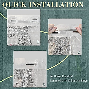 ABLUEN No Hook Shower Curtain or Liner - 8G Heavy Duty Cobblestone Bathroom Shower Curtain No Hooks Required, Waterproof Plastic & PVC Free, Standard Size 71 x 74, Pebble