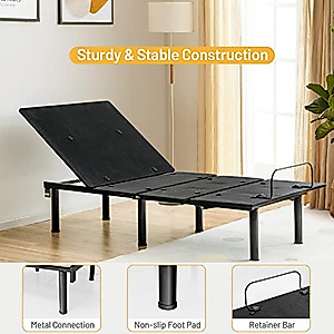 Giantex Twin XL Adjustable Bed Frame w/ 8” Cool Gel Infused Memory Foam Mattress, Electric Adjustable Bed Combo w/Head & Foot Adjustment, Remote Control, LED Light & Dual USB Ports, Convoluted Foam