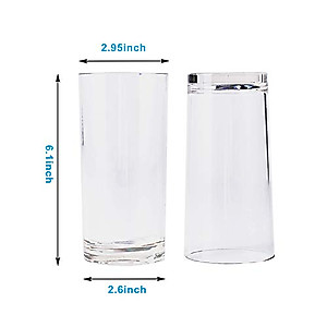 REALWAY 17-Ounce Shatterproof Plastic Water Tumbler, Clear Unbreakable Drinking Glasses, Dishwasher-Safe and BPA Free Set of 6