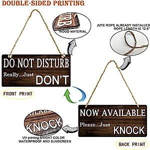 WSNIHO Do Not Disturb Door Hanger Sign, Door Knocker Please Note Sign for Keeping Away Strangers (10 x 5 inches)…