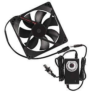 120mm x 25mm 110V 220V AC Powered Cooling Fan with Speed Controller 3V to 12V, 1225 AC 115V 120V 220V 240V for Cooling Ventilation Exhaust Projects, Receiver DVR Playstation Xbox Component Cooling