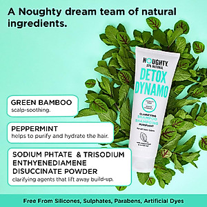 Noughty 97% Natural Detox Dynamo Clarifying Shampoo to Refresh Hair and Remove Residue, Suitable for Every Day Use with Peppermint and Sorrel Leaf, Sulphate Free Vegan Haircare 250ml