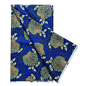 ADWAXDA African Fabric by The Yard 6 Yards,Polyester African Material,African Print Fabric Wax Kente Cloth Fabric,African American Dutch Pattern Fabric for Women Men (FP124)