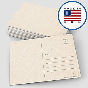 321Done Blank Kraft-Colored Postcards (Set of 50) 4" x 6" with Mailing Side, Plain Tan Card Stock, Create Your Own for Kids - Made in USA, Large