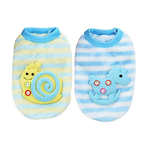 2 Pieces 0.5-0.8lb Teacup Dog Clothes Dog Sweaters for Small Dogs Girl Winter Fleece Dog Clothes Cute Warm Puppy Sweater XXXS XXS Xs Size Chihuahua Pet Outfit Blue (Blue, XXX-Small)