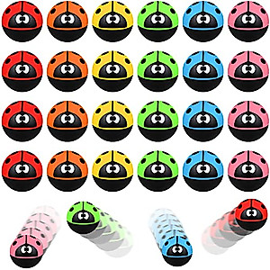 24 Pcs Ladybug Bouncy Balls Ladybug Party Favors Small Bouncing Balls 32 mm/ 1.3 Inch Ladybug Theme Rubber Balls 6 Colors Anxiety Fidget Sensory Balls for Kid Carnival Prizes Birthday Gift Bag Filling