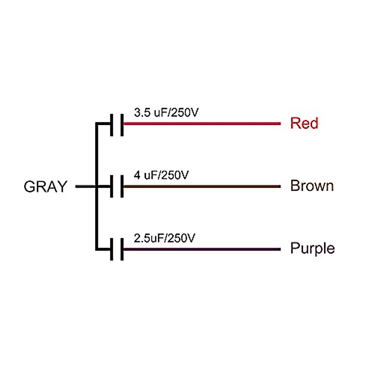 uxcell Ceiling Fan Capacitor CBB61 3.5/4/2.5uF 250V AC 4 Wires Metallized Polypropylene Film Capacitor 47x34x22mm for Electric Fan Pump Motor Generator 2Pcs