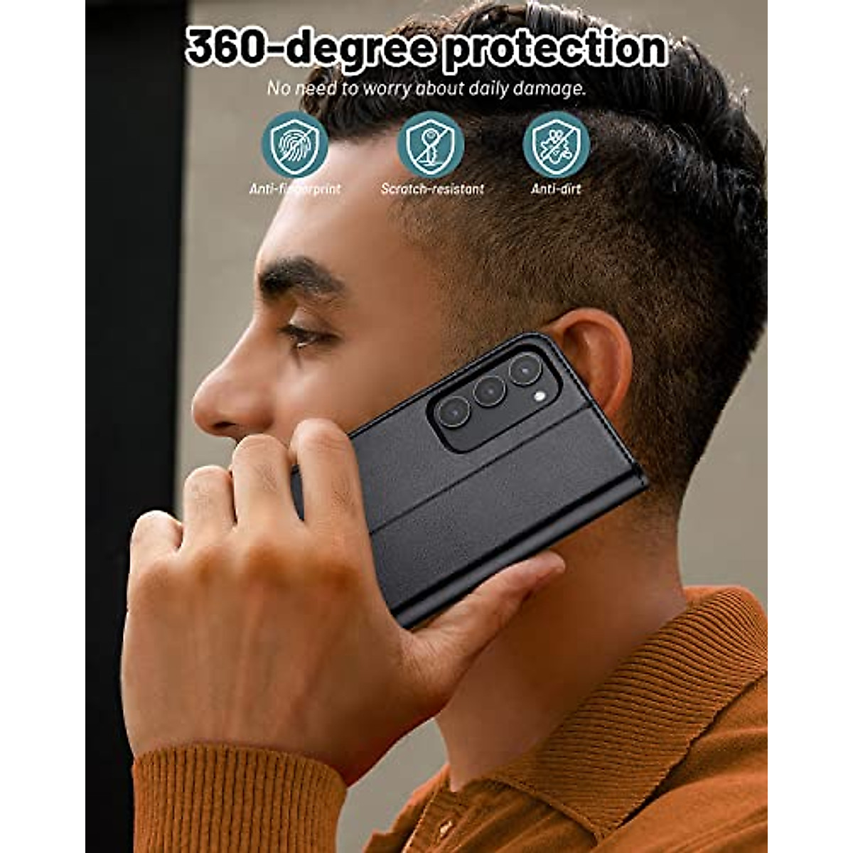 OCASE Compatible with Galaxy S23 5G Wallet Case, PU Leather Flip Folio Case with Card Holders RFID Blocking Kickstand [Shockproof TPU Inner Shell] Phone Cover 6.1 Inch (2023) - Black