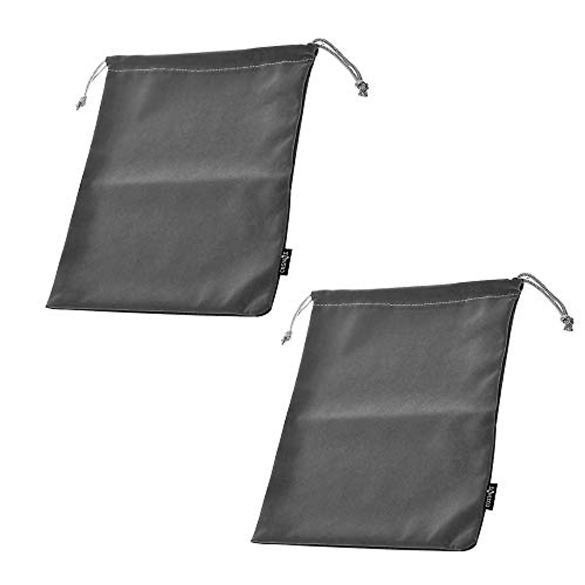 Cosmos Set of 2 Premium Gray Travel Carry Drawstring Headphones Pouch Bag (Gray Color)