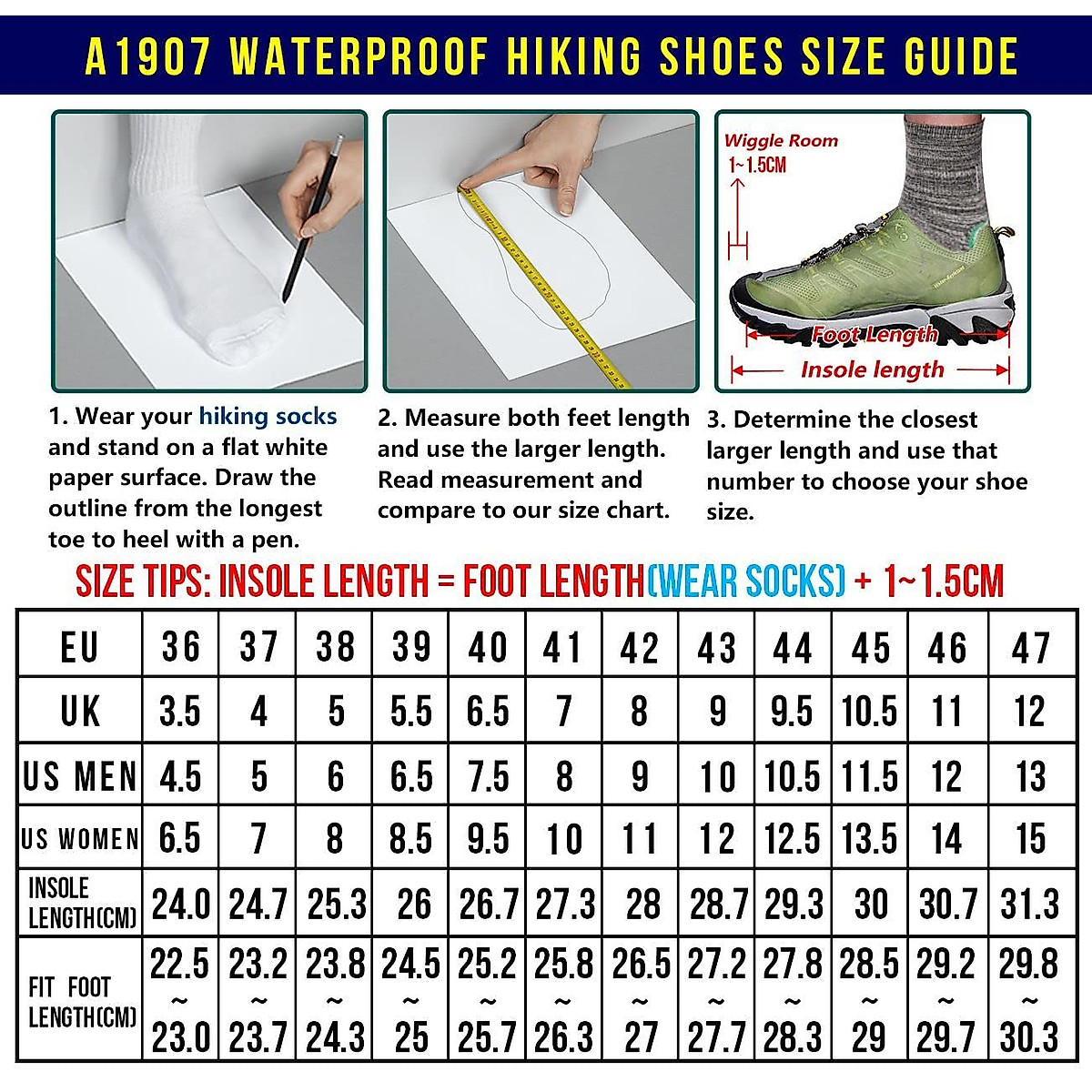 Ansbowey Womens Hiking Shoes Waterproof Lightweight Trekking Camping Boots Outdoor Non-Slip Walking Sport Shoes Purple US 7.5 Men/ 9.5 Women