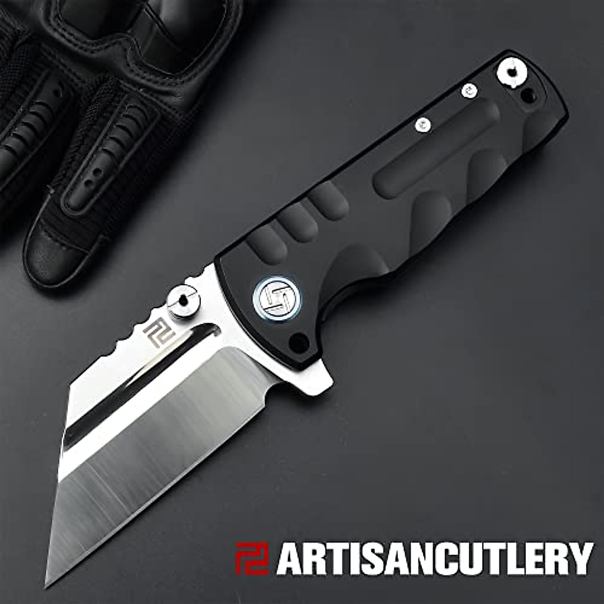 ARTISANCUTLERY Tactical Knife Proponent Folding Knife S35VN Steel Blade with Aviation Grade Titanium Alloy Handle Fixed Blade EDC Knife for Hunting,Camping and Outdoor 1820G Black