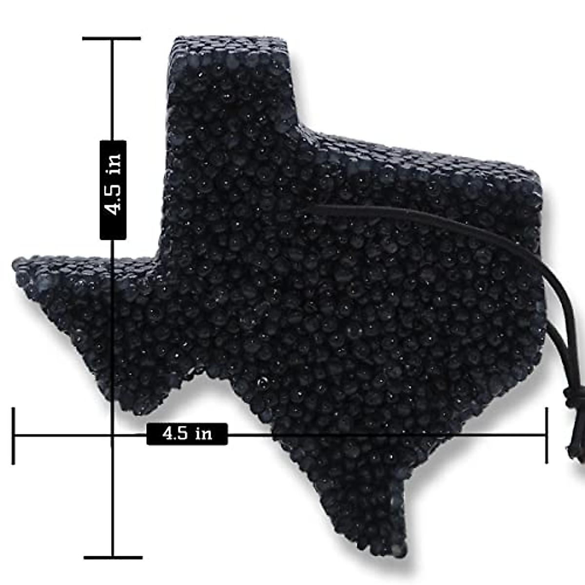 Leather Scented Freshies 1 Black Texas State Shape, Lone Star Candles and More Authentic Aroma of Genuine Leather, Air Freshener, Car Freshener Premium Aroma Beads, USA Made in Texas