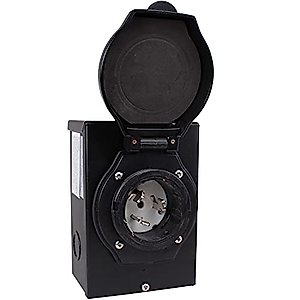 30A/50A Power Inlet Box for Generator, Journeyman-Pro ETL Listed, w/Waterproof Cover,L5-30P,TT-30P,L14-30P,SS-2-50P | 30 or 50 Amp 125/250V | for 3 or 4 Prong Extension Cord (SS-2-50 Black))