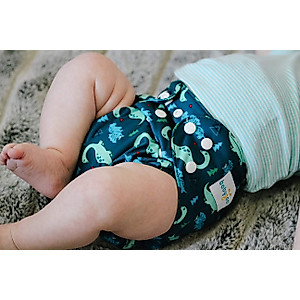 babygoal Cloth Diaper Covers 6 Pack with Wet Bag for Fitted Diapers and Prefolds with Double Gussets, Adjustable and Reusable for Baby Boys 6DCF05