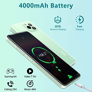 OUKITEL C21 Pro Unlocked Cell Phone, 6.4" HD+ Android 11 Unlocked Smartphone 4GB+64GB 256GB Expandable 21MP Camera 4000mAH Battery 4G Dual Sim Face/Fingerprint ID OTG (Green)