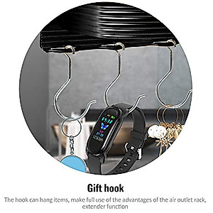 JINZER Hair Dryer Holder Wall Mount Aluminum Hair Blow Dryer Holder Organizer with Straightener Storage Stand Rack for Bathroom with 3hooks (Black)