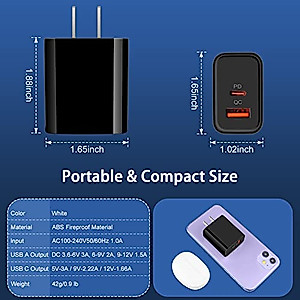 Type C Fast Charger for Google Pixel 7 Pro 7 6a 6 Pro 6 5a 5G 5 XL 4a 4 XL 3a,Samsung Galaxy A14 A13 5G A53 S22 S23, 38W Auto Car Charger Plug,20W PD&QC3.0 Wall Power Adapter, 6FT USB C Charging Cable