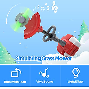 Toy Choi's Toy Trimmer for Kids - Power Construction Play Tool Kids Trimmer,Outside Pretend Play Garden Toy with Light Sound,Educational Toy Kid Tool Set Gardening Lawn Toy for Boy Girl Ages 3+