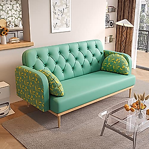 PHOYAL Loveseat Sofa, Mid Century Modern Decor Love Seat Couch, 56" 2-Seater Sofa Double seat Modern Sofa for Living Room, Apartment, Studio,Office & Small Space (Green)