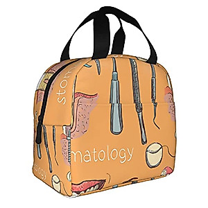 Dental Care Instruments Tooth Paste Lunch Box Bento Bag Lunch Backpack Cartoon Bag Insulation Safety Reusable For Men/Women Work And Life