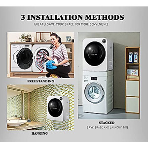 11Lbs 2.6 cu.f Electric Portable Clothes Dryer - LINKLIFE Portable Tumble Clothes Laundry Dryer, Stainless Steel Drum, Mechanical Control
